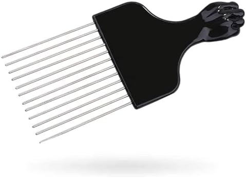 Amazon.com: Afro Hair Pick w/ Black Fist and Comb Set- Metal African ...