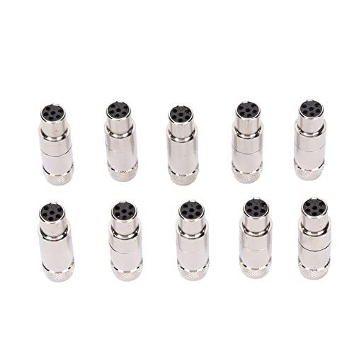 10 Pcs XLR Female Head Mini Full Metal 6 Pin Female Connector for ...