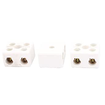 sourcingmap 2 Way 30A Ceramics Terminal Blocks High Temp Porcelain ...