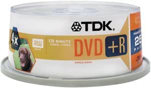 Amazon.com: TDK DVD+R 4.7GB Spindle 25 Pack : Electronics