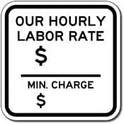 Amazon.com: Auto Repair Hourly Labor Rate Sign - 12x12 : Home & Kitchen