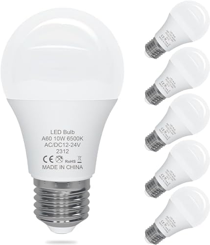 LEDMUNDO 12V-24V AC/DC 12W LED Light Bulbs, Daylight 5000K, Low Voltage ...