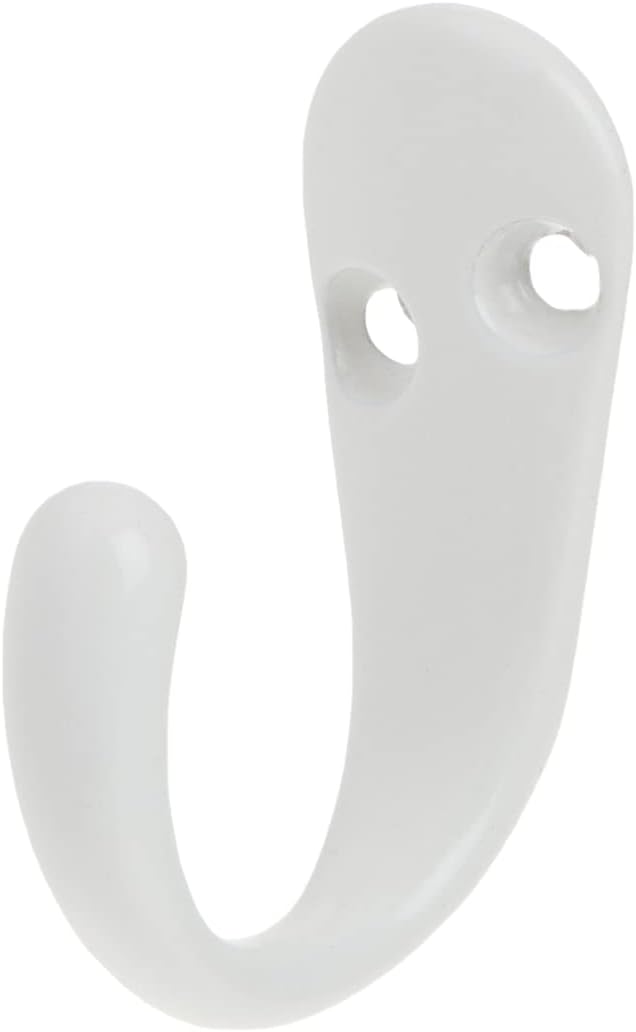 Liberty Hardware B59103Z-W-C Single Prong Robe Hook, White - Coat Hooks ...