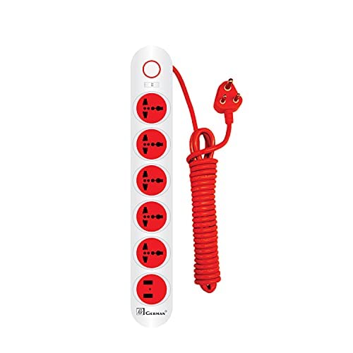 R3 GERMAN Power Spike Guard, Strip with Master Switch and 5 Outlets and ...