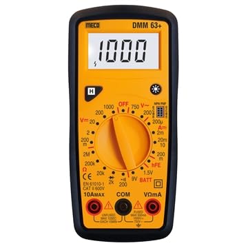MECO DMM 63+ Digital Multimeter with LCD Backlight Display, 2000 Counts ...