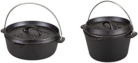 Stansport Pre-Seasoned Cast Iron Dutch Oven Set | 1 Qt + 2 Qt (16016 ...