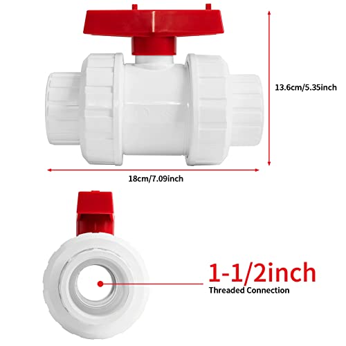 TechSegment 1-1/2" Valve True Union Ball Valve Threaded with Full Port ...