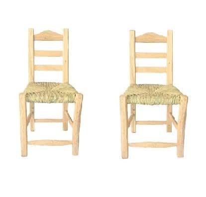 2 Sillas de Madera Artesanal Mexicana Tejida con Tule ideal restaurante ...