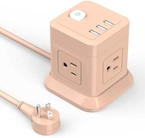 Amazon.com: Cube Power Strip, FDTEK 4 Widely Spaced Outlet with 3 USB ...