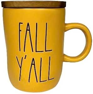 Amazon.com | RAE DUNN BY MAGENTA Fall Yall Ceramic Mug with Wood Topper ...