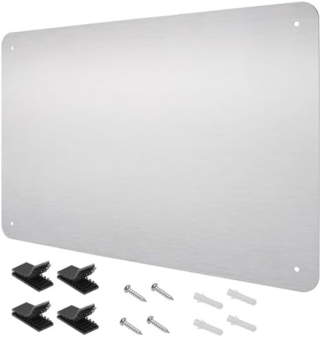 Displaypro Brushed Stainless Steel Magnetic Notice Memo Board - Screw ...