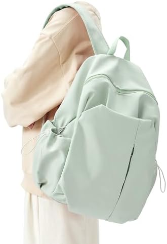 Amazon.com | WEPOET Simple Aesthetic Black Backpacks For School ...