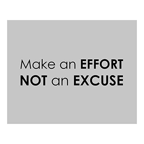 Amazon.com: Make An Effort, Not An Excuse - Motivational Wall Art, This ...