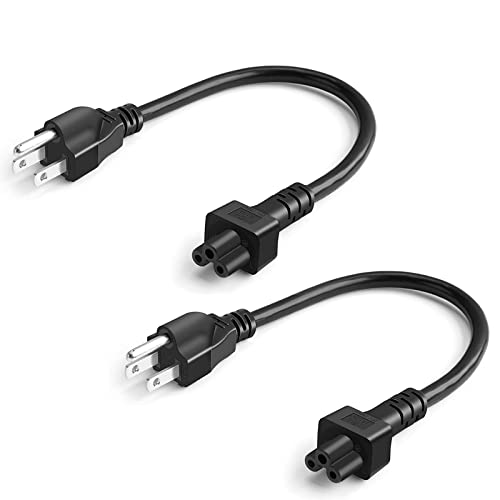 Snapklik.com : 3 Prong AC Power Cord 2-Pack, UL Listed 1 Feet Short ...