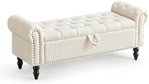 Amazon.com: LUCKHAO 63" Upholstered Storage Ottoman for Bedroom End of ...