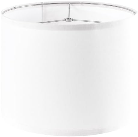 White Lamp Shade, Large Drum Lampshade 13" Top x 13" Bottom x 11" High ...