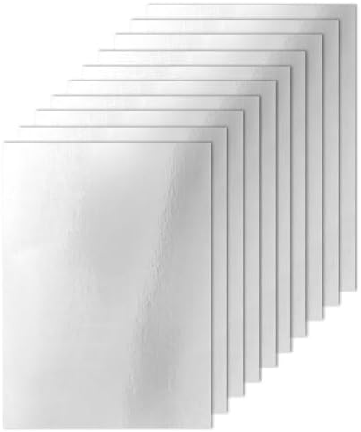 Lakeer A4 Silver Foil Cardstock Paper, 250 GSM, Pack of 10 Sheets ...