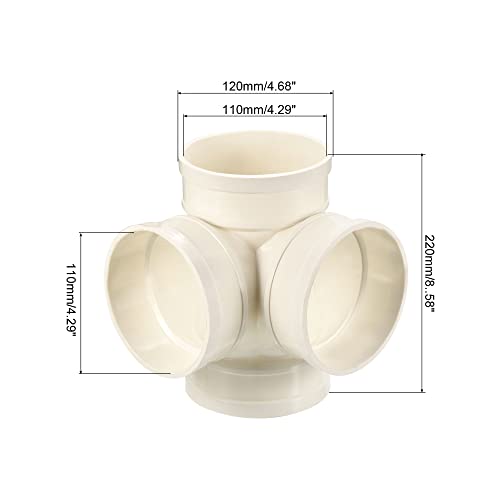 PATIKIL 4.29inch Pipe Fitting, 1Pcs Splitter Duct 4 Ways Hose Connector ...