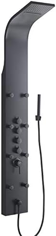65 in. 8-Jet Shower Panel System with Rainfall Waterfall Shower Head ...