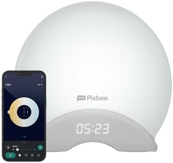 Pixbee Smart Wake Up Light with Alarm Clock - Bedside Sunrise Alarm Clock - Wake Up Light with ...