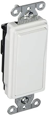 Hubbell DS120W Decorator Switch, Single Pole, 20 amp, 120/277V, White ...