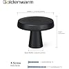 goldenwarm 5 Pack Matte Black Cabinet Knobs for Kitchen Hardware Handles Round Dresser Drawer ...