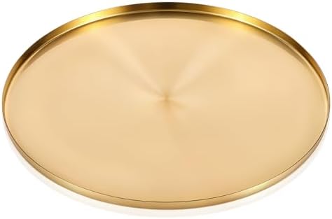 Amazon.com: ZODIFEVI Gold Round Trays - 12 Inch Large Round Serving ...