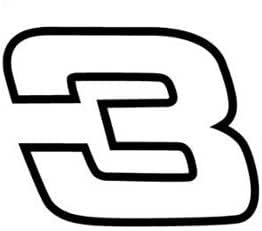 Amazon.com: Number 3 Racing Decal, Decal Sticker Vinyl Car Home Truck ...