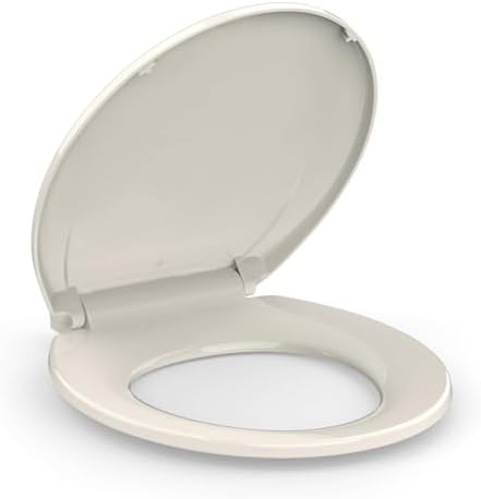 17" Round Almond Slow Close Toilet Seat, Polypropylene Toilet Seat ...