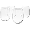 Amazon.com | Amazon Basics Stemless Wine Glasses, 15 oz, Set of 4 ...