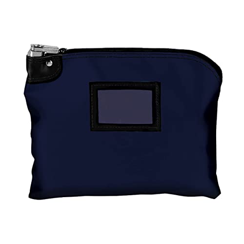 Snapklik.com : Laminated Nylon Locking Deposit Bag Navy Blue 15W X 11H ...