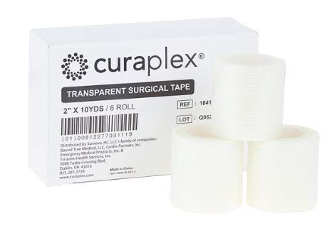 Amazon.com: Curaplex Transparent Surgical Tape, 2" x 10 Yards, Box of 6 ...