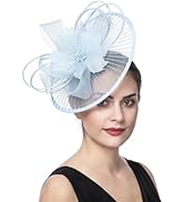Amazon.com: SAFERIN Fascinators Hat Flower Mesh Ribbons Feathers on a ...