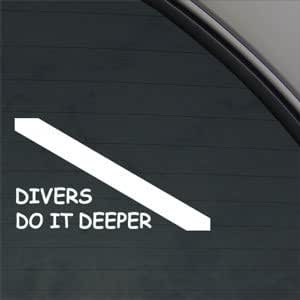Amazon.com: Divers Do It Deeper Decal Dive Flag Scuba Car Sticker ...