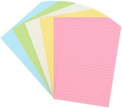 Amazon.com : A5 Lined Refill Paper, Colored Ruled Pages for 6-Ring ...