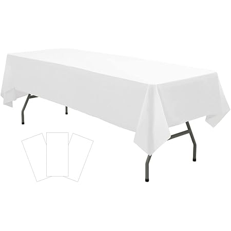 Amazon.com: Table Cloth, White Table Cloth, Plastic Table Cloths for ...