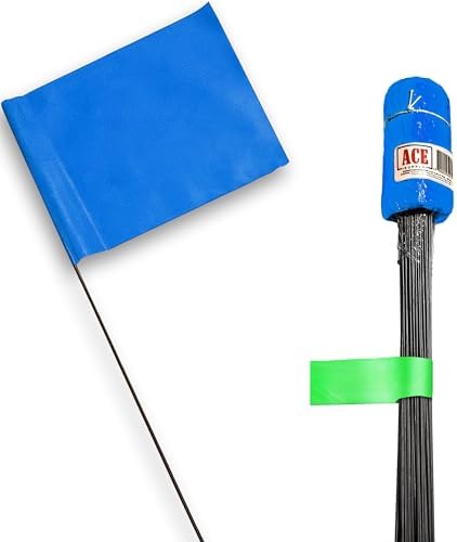 Amazon.com: Blue Marking Flags 100 Pack - 4x5x21 Inch Blue Flags for ...