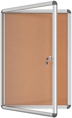 Amazon.com : 36” x 24” Enclosed Cork Bulletin Board, Secure Wall-Mounted Noticeboard w/Lock ...