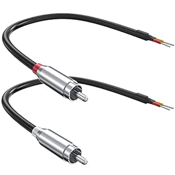 RCA to Speaker Wire, Ancable [18AWG 1-Feet] 2-Channel Heavy RCA Male ...