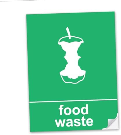SAFESIGN Food Waste Sign - Self Adhesive PVC Stickers - 150mm x 100mm ...
