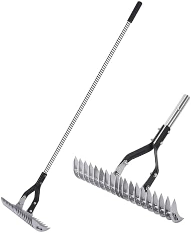 Amazon.com : Thatch Rake, 15-Inch Wide dethatcher rake for Cleaning ...