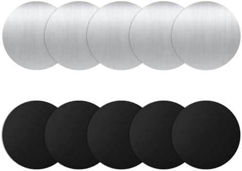 Bewudy Pack of 10 Metal Plates Self-Adhesive Set, 40 mm Metal Plate for ...