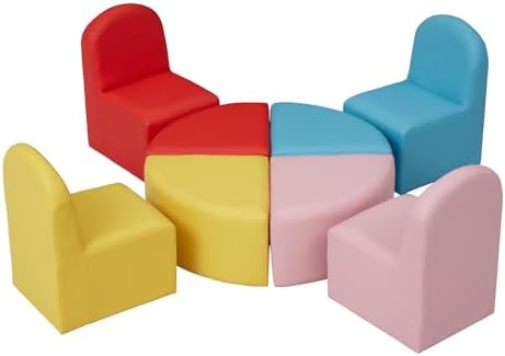 Amazon.com: Kinsuite Kids Sofa Seating Set Convert to Table and 4 ...