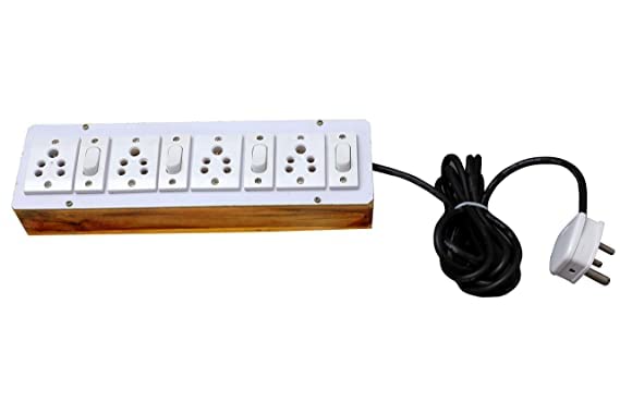 Buy Anchore Wooden Extension Board with 4 Socket and 4 Standard Switch ...