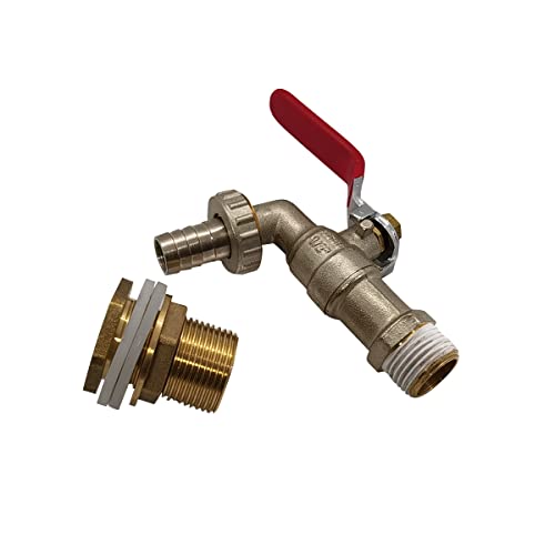 MACHSWON IBC Water Tank Tap 1/2″ IBC Tank Adapter Garden Hose Thread ...