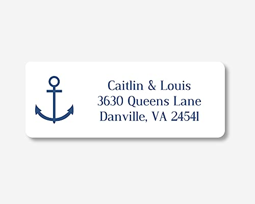 Amazon.com: 60ct - Return Address Anchor Nautical Stickers/Labels (#300 ...