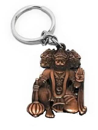 Shri Panchmukhi Hanuman Ji Keychain Double Sided Metal Key Ring For Bi ...