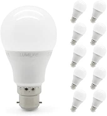 LUMiLiFE 6 W B22 LED Standard Bulb 10 Pack Cool White 40 W Replacement ...