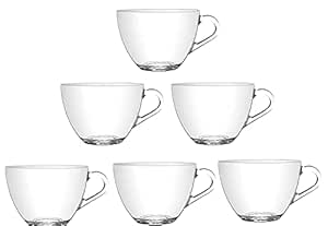 Buy NIRKOSHA Italian Design Clear Glass Tea and Coffee Cup with Handle ...