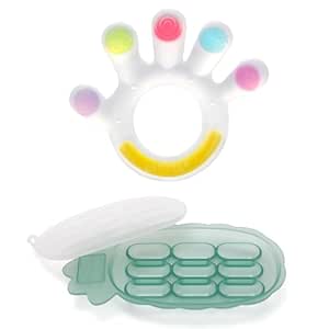Amazon.com : haakaa Palm Teether&Nibble Freezer Tray Set-Soft Silicone ...
